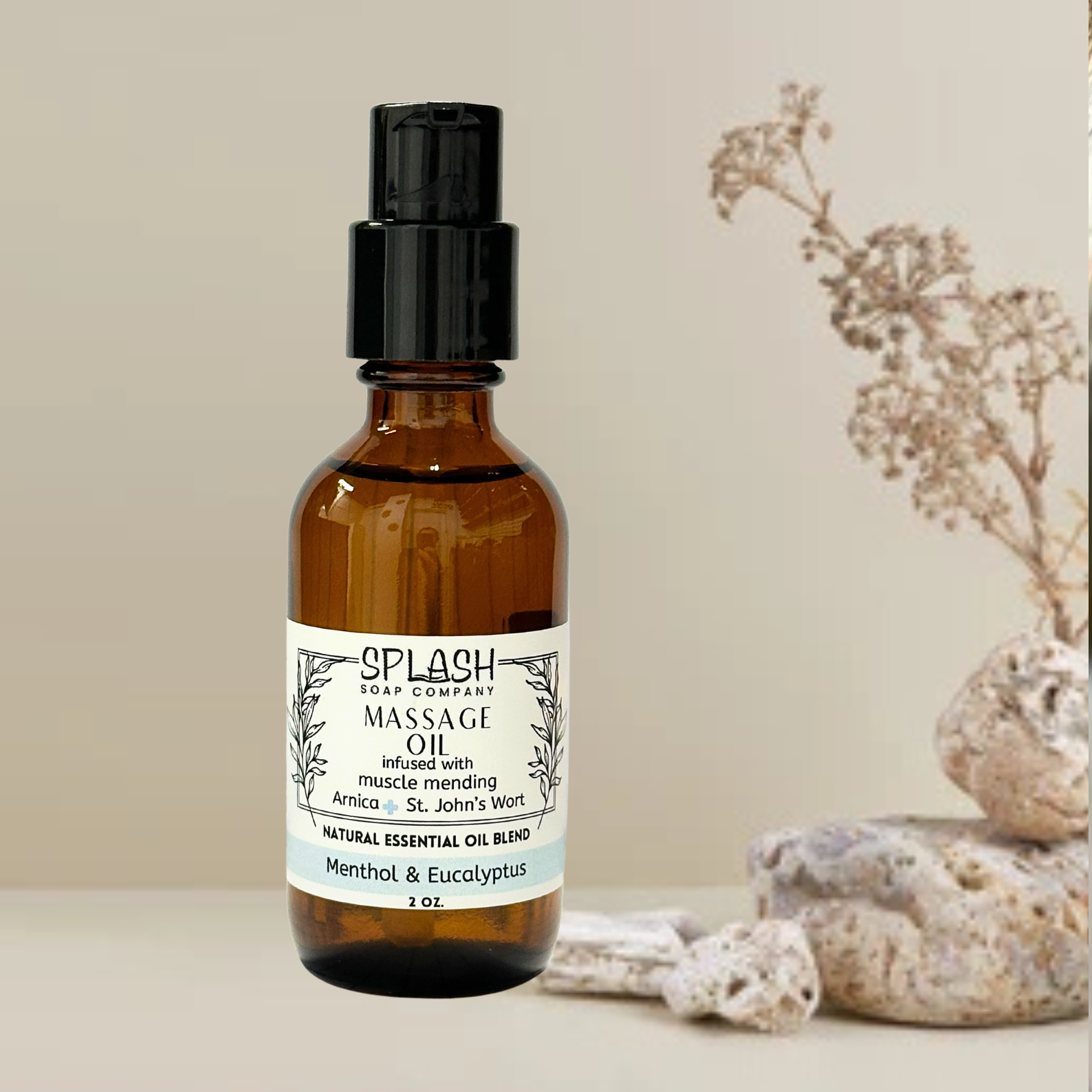 Massage Oil-Menthol & Eucalyptus – Splash Soap Company